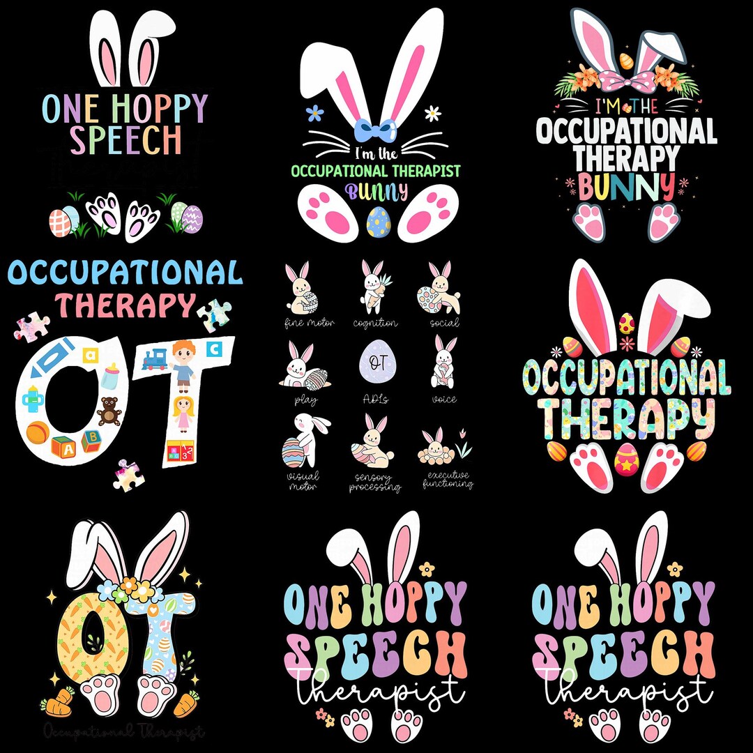 Occupational Therapy Easter PNG Bundle, OT Bunny PNG, Speech Therapy ...