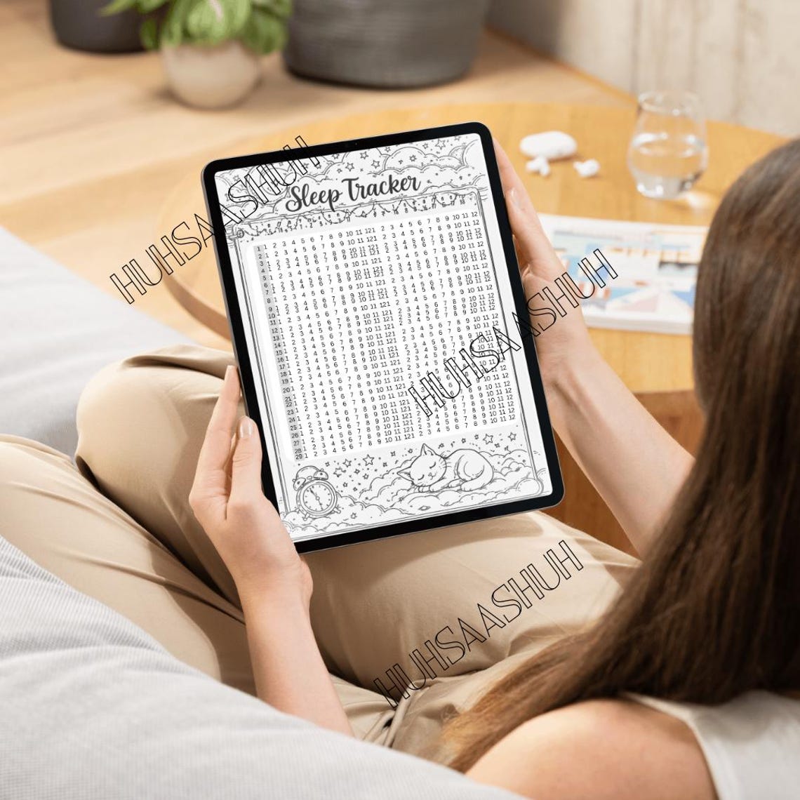 Sleep Tracker Printable | Cute Night Theme | Black & White Planner Page ...