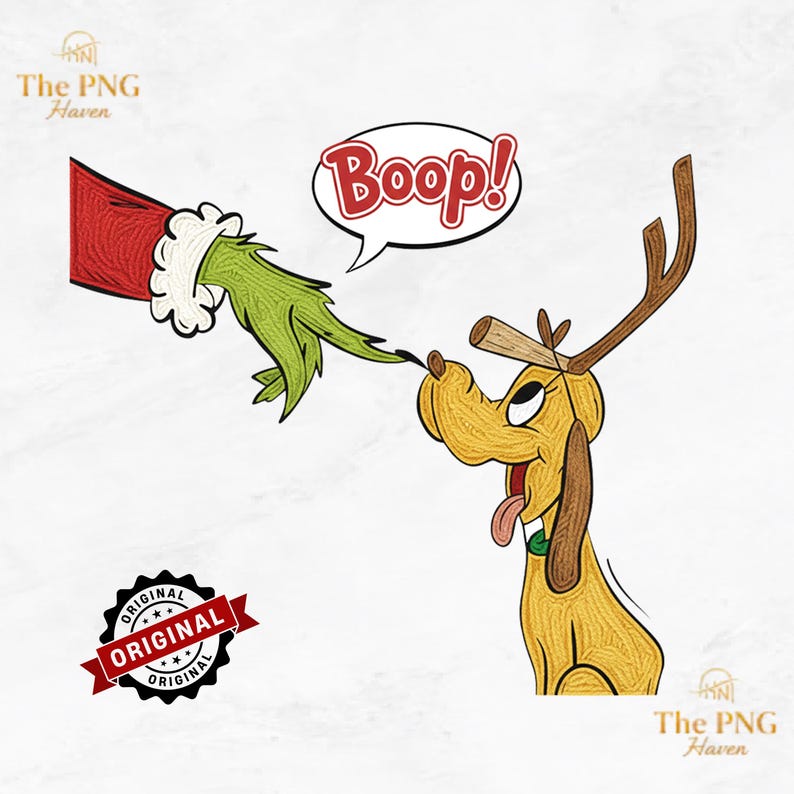 Grinch Boop and Max Dog PNG: Funny Christmas Holiday Design (digital ...