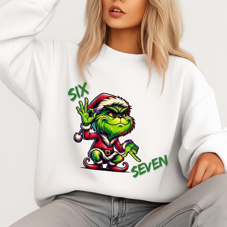 Six Seven Grinch Meme PNG, Funny 67 Christmas Transparent PNG, Viral 67 ...
