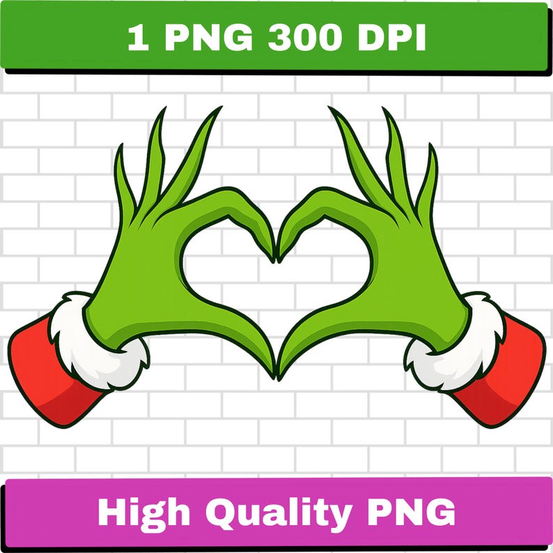 Grinch Heart Hands Png | Grinch Heart | Grinch Christmas | Merry ...