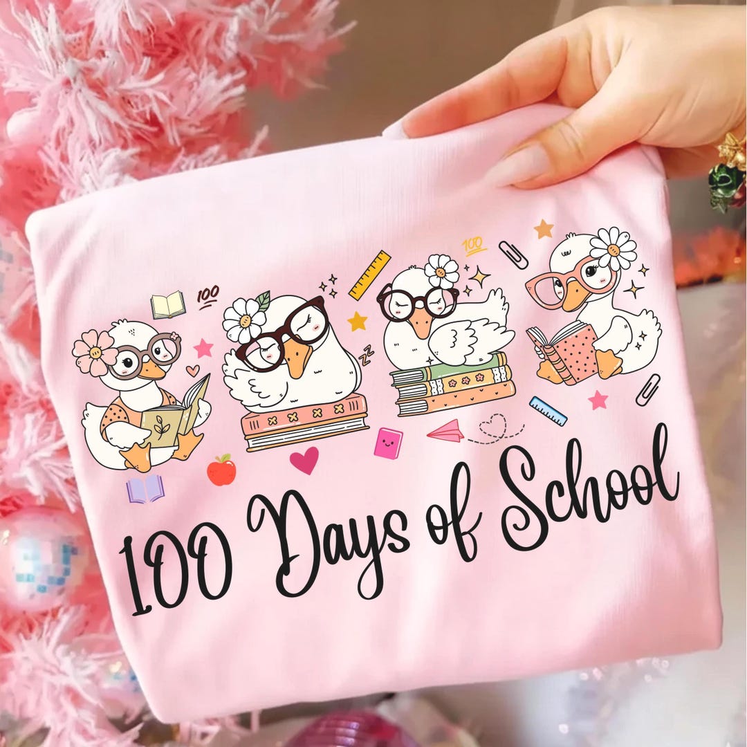 100 Days of School Ducks PNG, 100th Day Celebration Png, Cute Goose ...