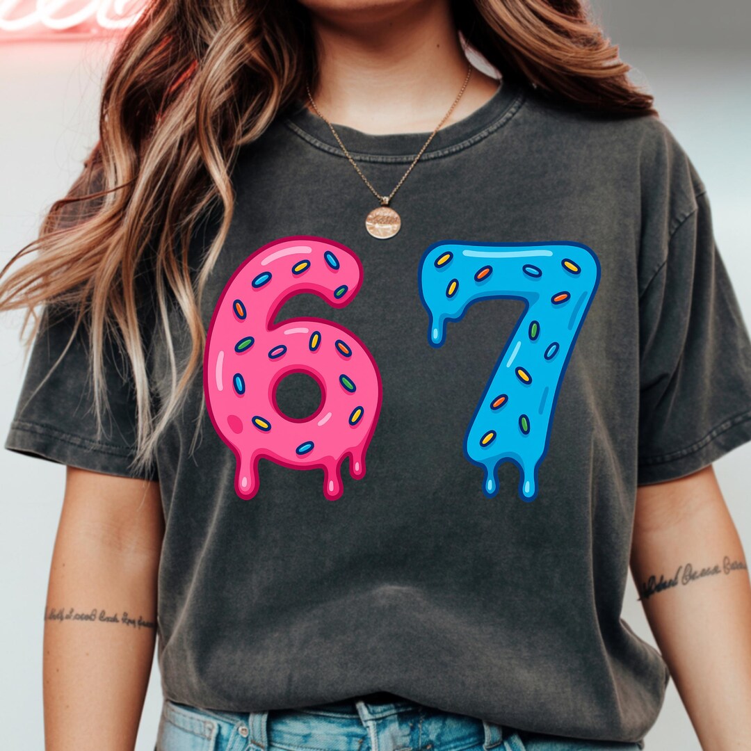 67 Drippy Numbers PNG, Cute Ice Cream Six Seven Clipart, Sprinkle Candy ...