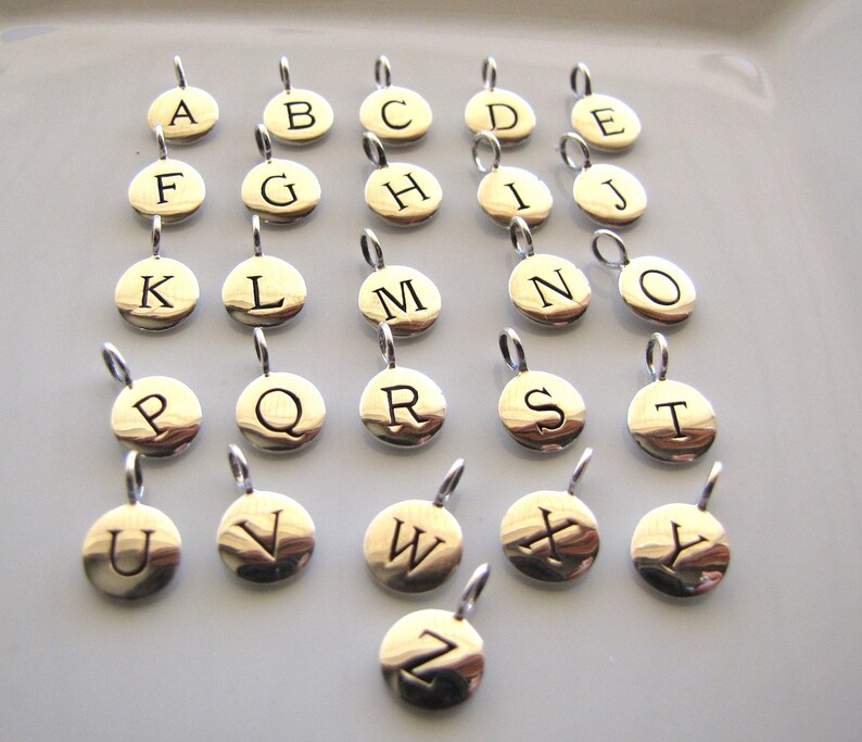 Initial Charm Necklace Personalized Jewelry Silver Initial - Etsy