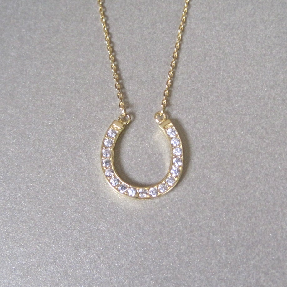 Horseshoe Necklace, Gold Necklace, Lucky Necklace, Horse Necklace ...