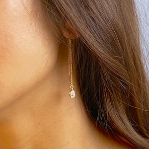 Gold Threader Earrings, Dangle & Drop Earrings, Chain Earrings ...