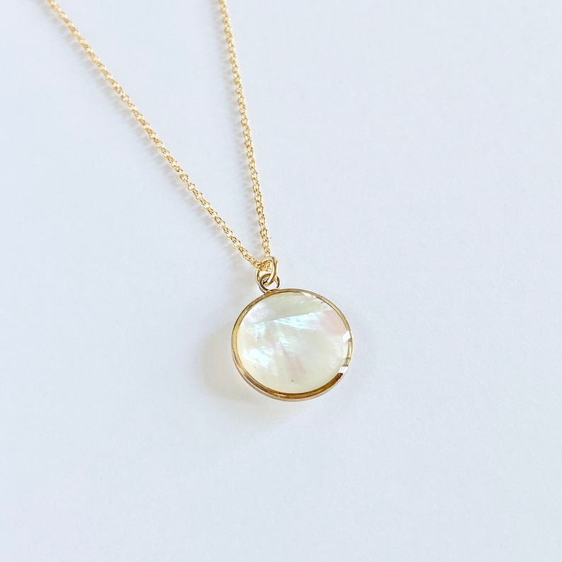 Mother of Pearl Necklace Gold Pearl Jewelry Pearl Pendant - Etsy