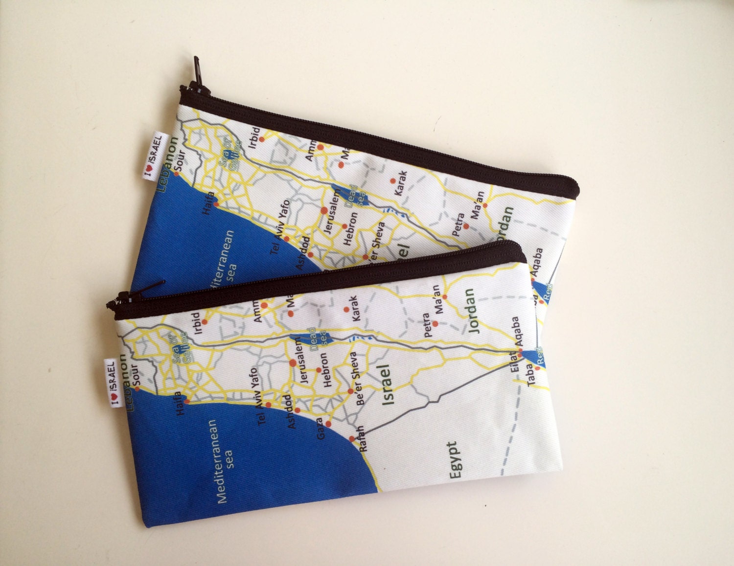 Israel Map Pencil Case, Zipper Pouch, Souvenir From Israel, Holy Land ...