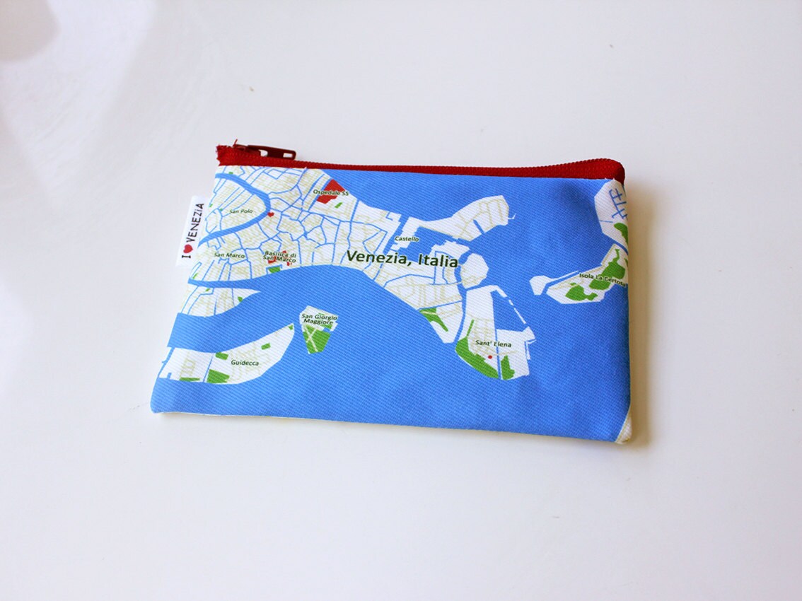 Venice Map Zipper Pouch, Coin Purse, Venezia, Italia, Zipper Pouch ...