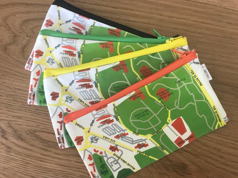 Jerusalem Map Pencil Case Zipper Pouch A Souvenir From | Etsy