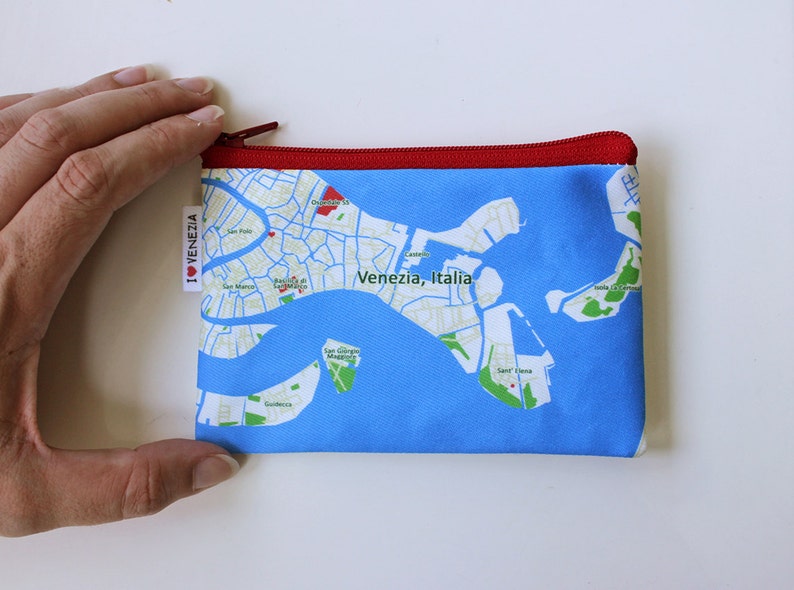 Venice Map Zipper Pouch, Coin Purse, Venezia, Italia, Zipper Pouch ...
