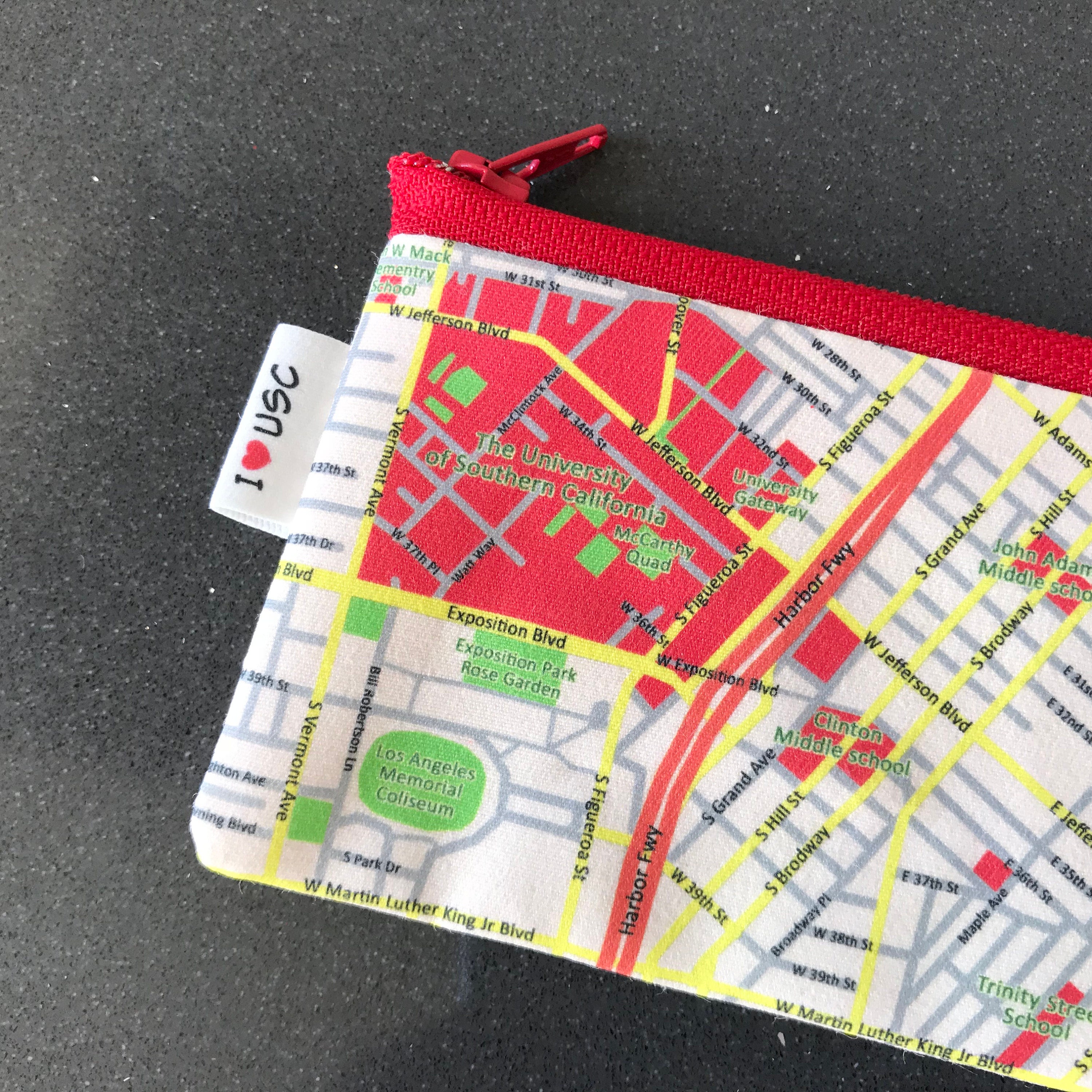 Coin Purse Wallet With the Map of the University of Southern California ...