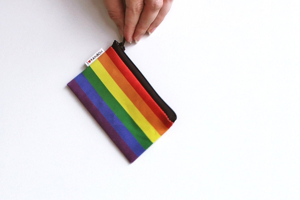 Rainbow Zipper Pouch, Colorful Printed Wallet, Pride Flag, Coin Purse ...
