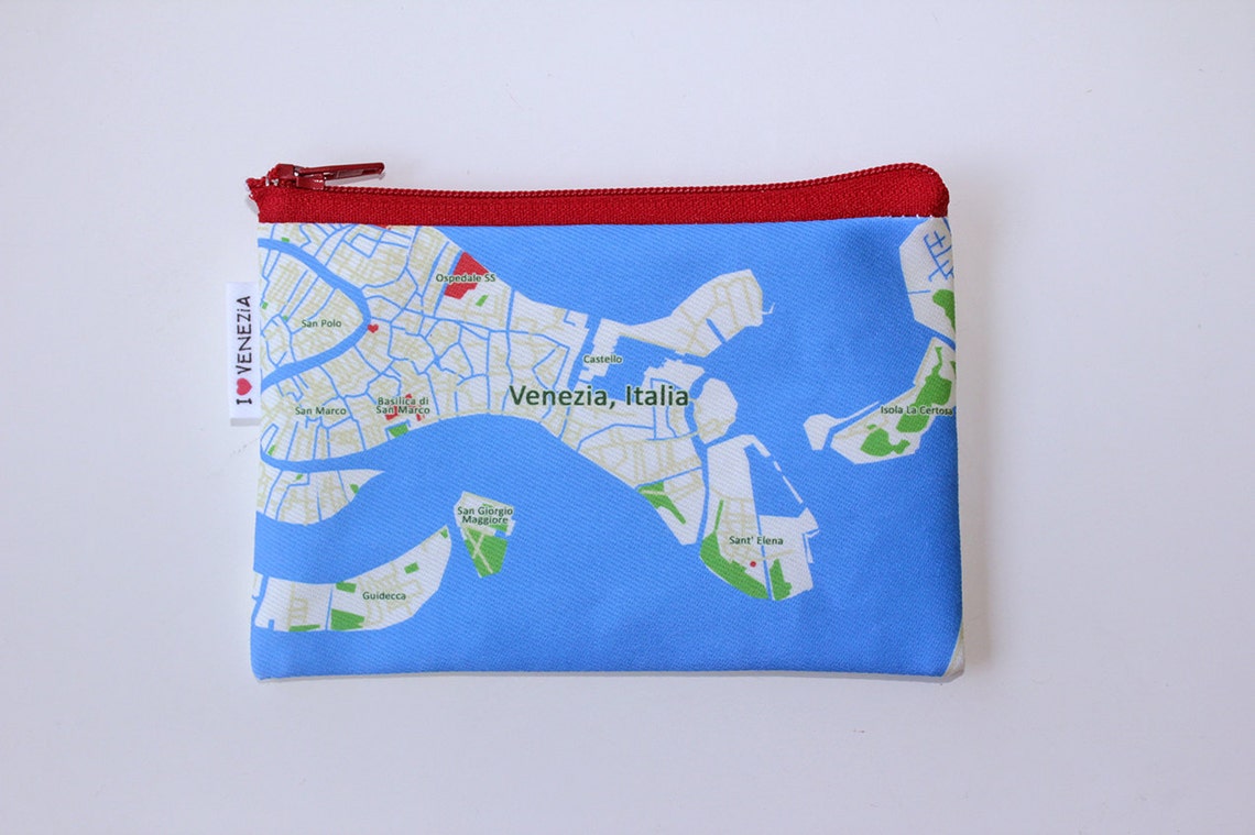 Venice Map Zipper Pouch, Coin Purse, Venezia, Italia, Zipper Pouch ...
