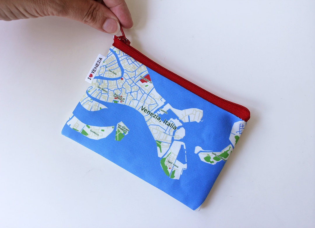 Venice Map Zipper Pouch, Coin Purse, Venezia, Italia, Zipper Pouch ...