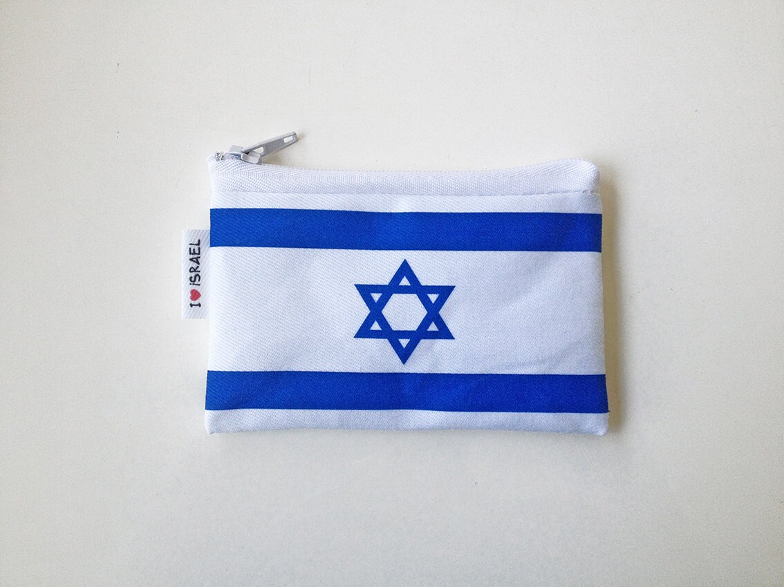 ISRAEL Flag Coin Purse Wallet With White Zipper - I Love Israel Wallet ...
