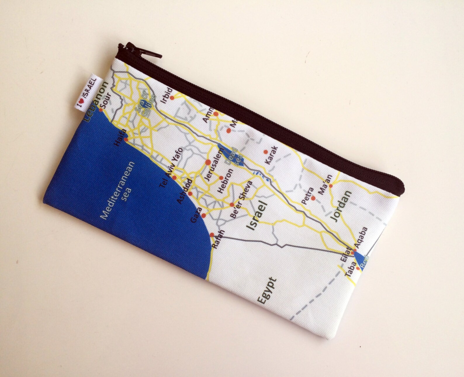 Israel Map Pencil Case, Zipper Pouch, Souvenir From Israel, Holy Land ...