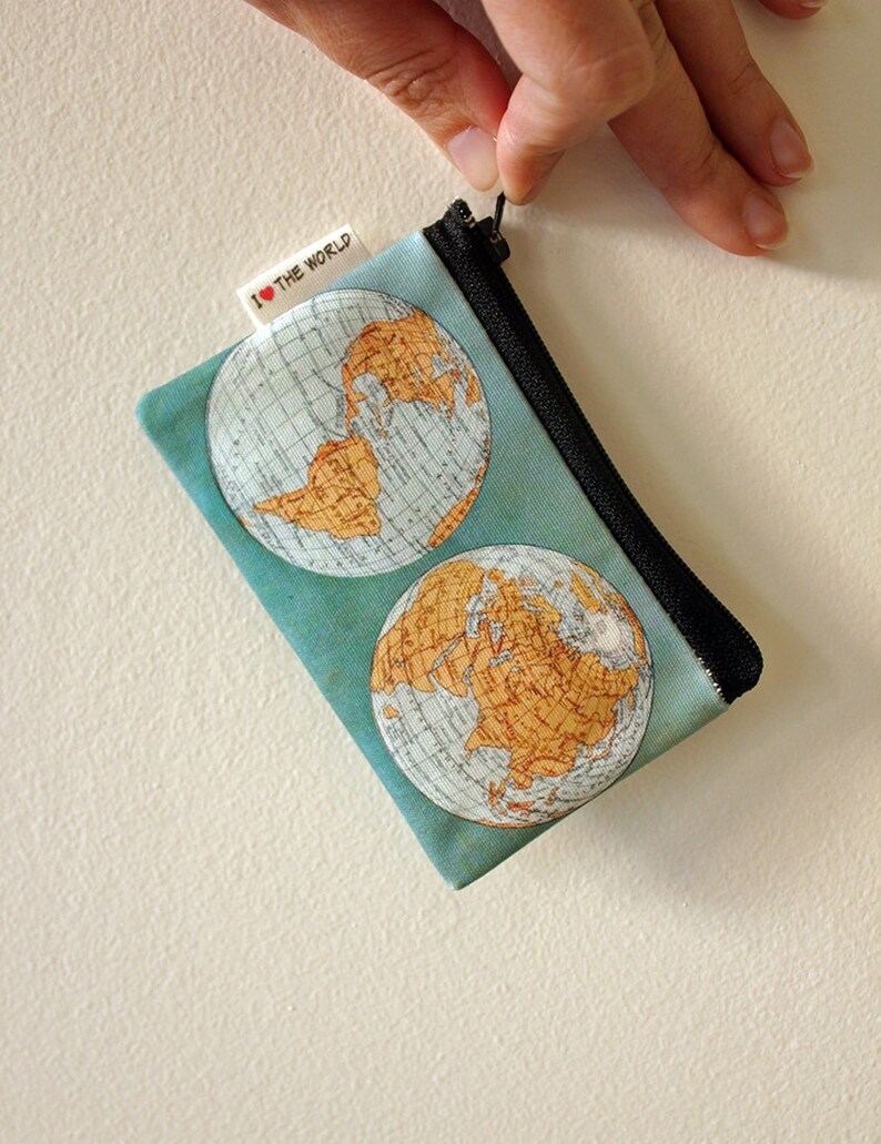 World Map Zipper Pouch, Coin Purse With Ancient World Map, Special Gift ...