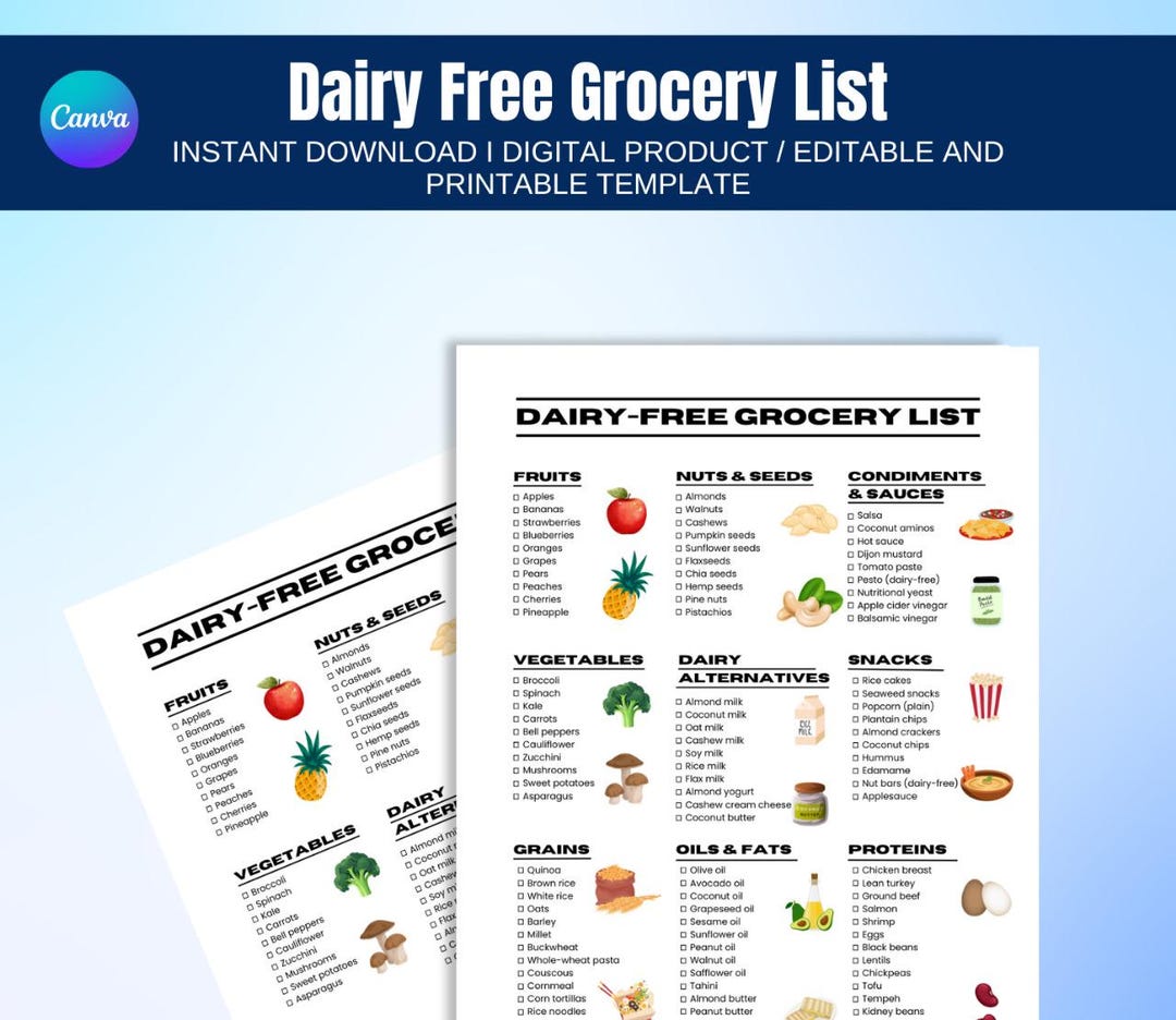 Dairy Free Foods, Dairy Free Grocery List, Dairy Free Snacks List ...
