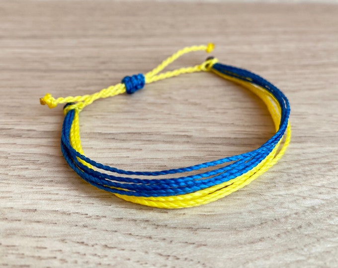 Support Ukraine Bracelet || Stand With Ukraine Charity Relief Waxed ...