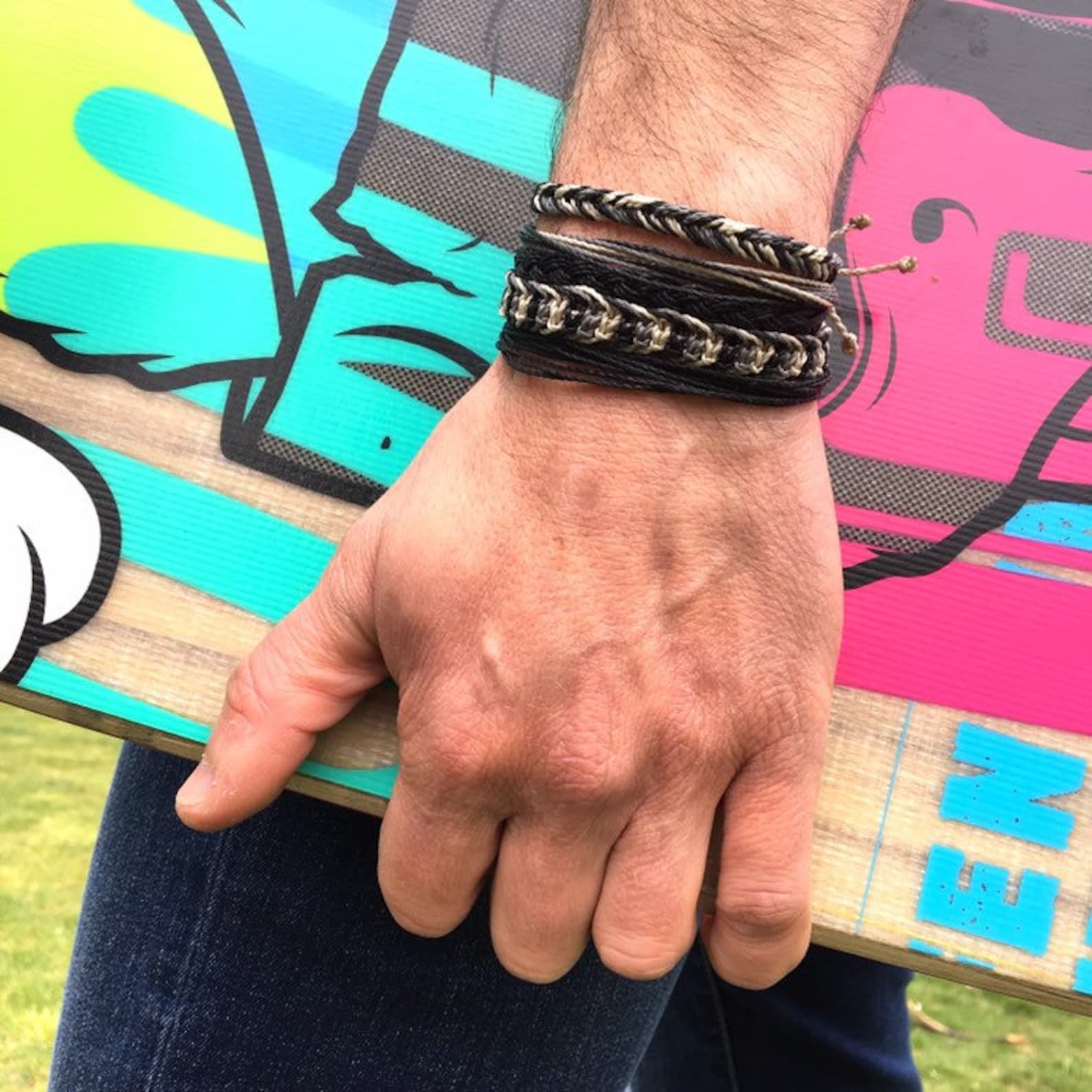 Set of Five Macrame Bracelets for Men 5 Stackable Mens - Etsy