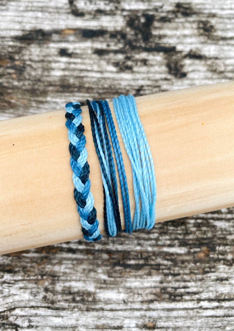 Mens Surfer Bracelet Stack Blue Waterproof Beach Bracelet - Etsy