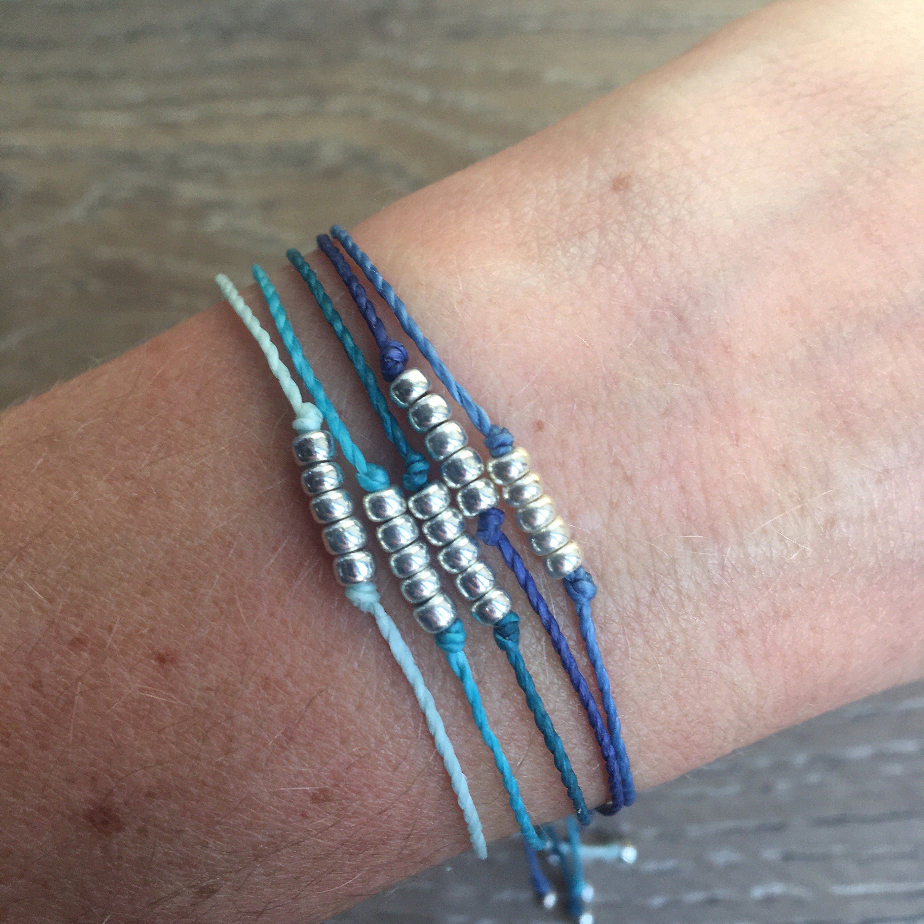 Tiny beaded string bracelet or anklet adjustable minimalist | Etsy