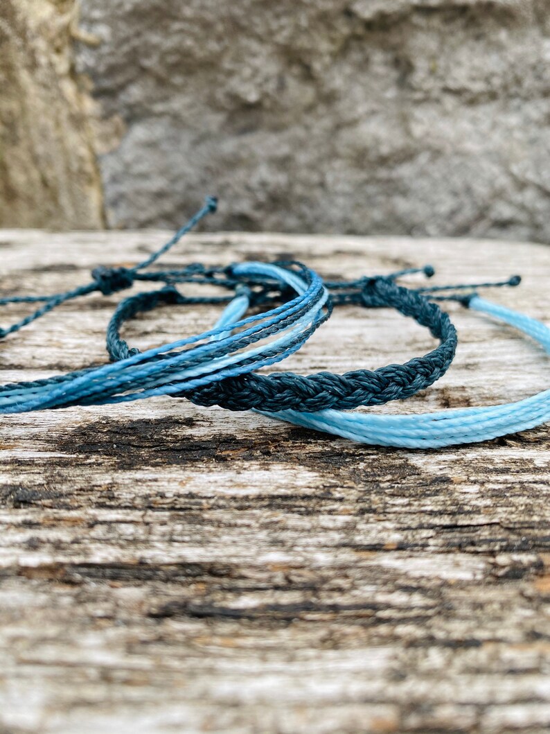 Mens Surfer Bracelet Stack Blue Waterproof Beach Bracelet - Etsy