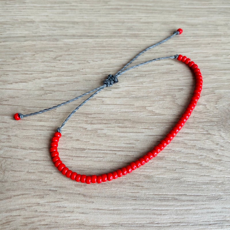 Red Beaded Bracelet - Etsy