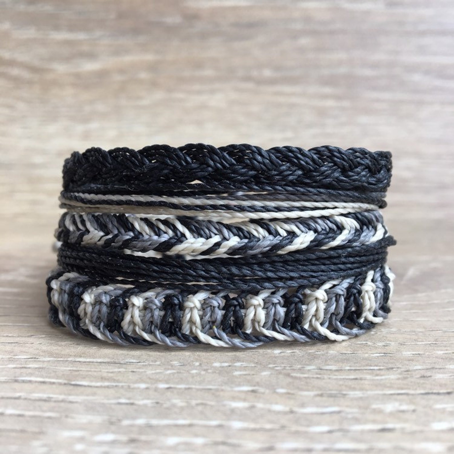 Set of Five Macrame Bracelets for Men 5 Stackable Mens - Etsy