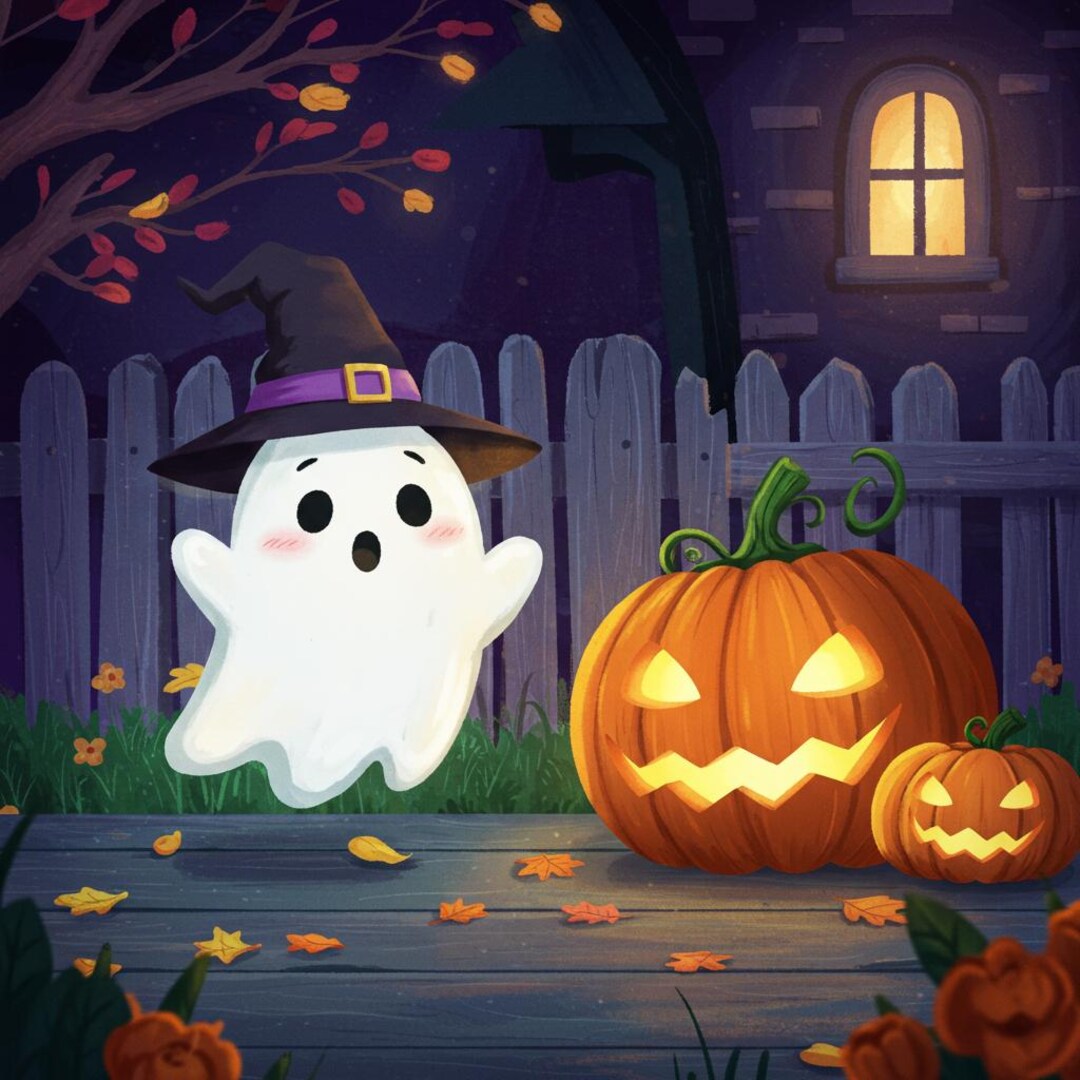 Halloween Story & Coloring Book | Spooky Ghosts, Jack-o'-lanterns (PDF ...