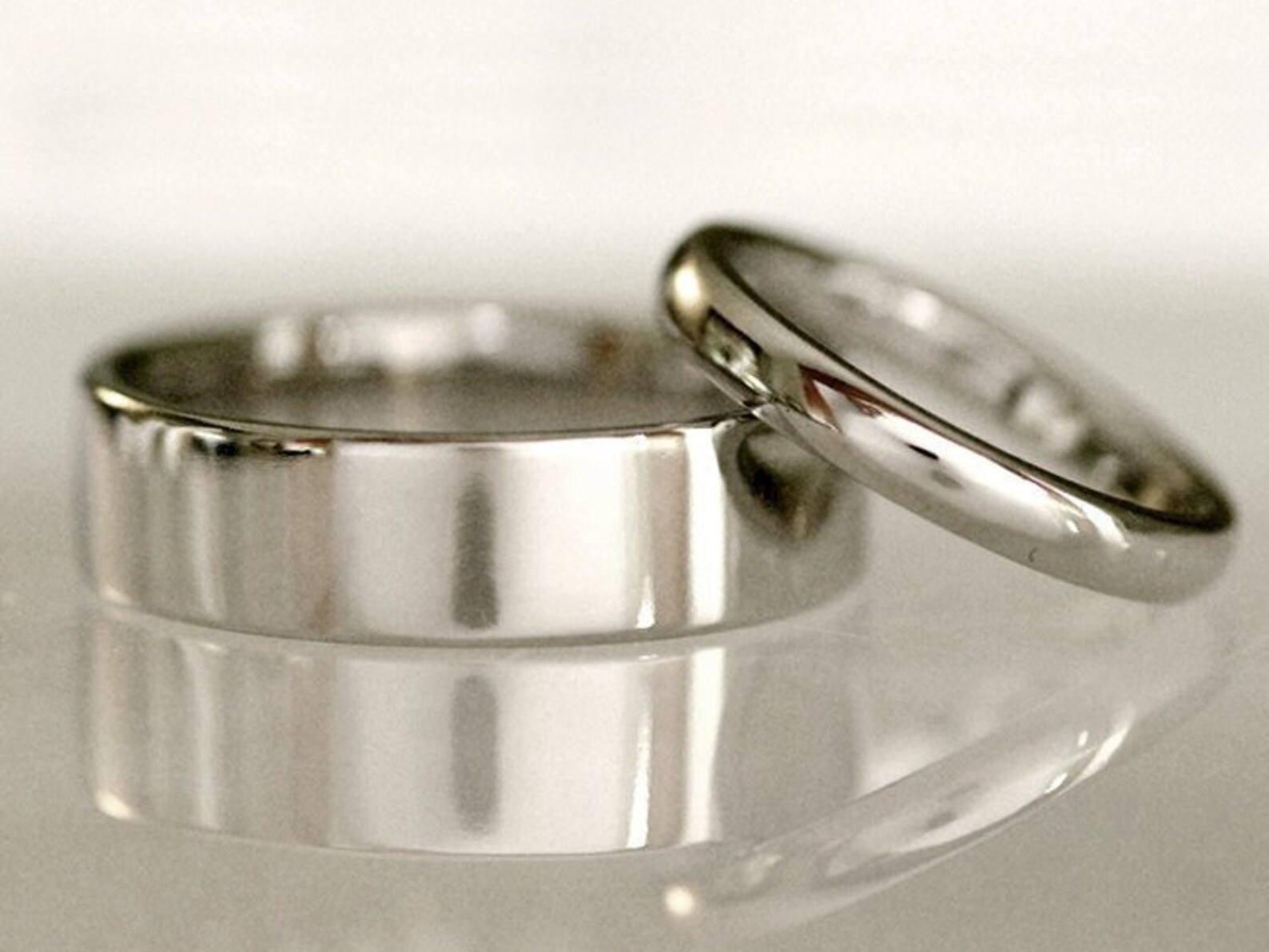 Traditional Platinum Wedding Ring Set Classic Wedding Bands - Etsy