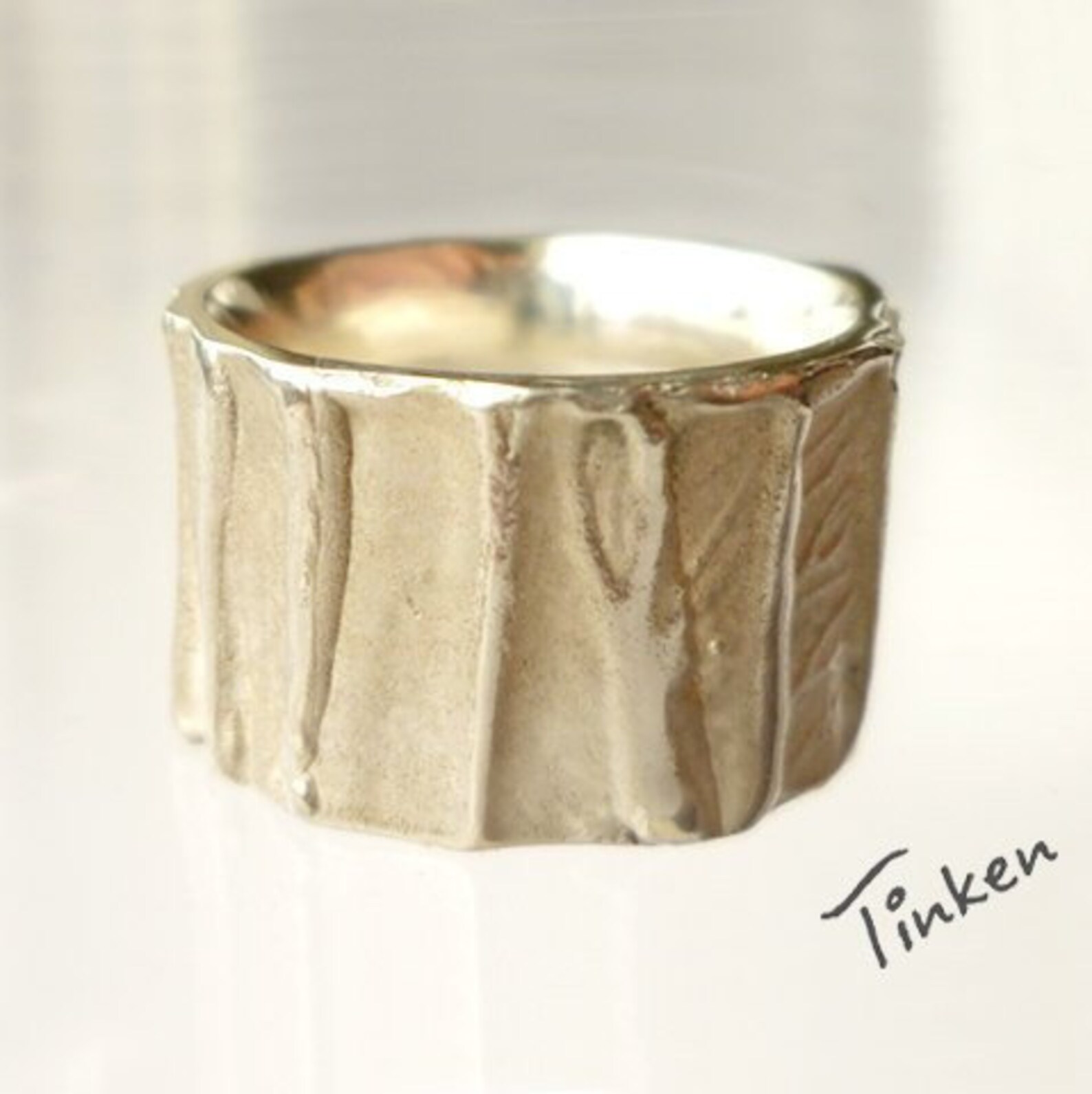 Rustic Sterling Silver Wedding Ring Sculptured Men's - Etsy