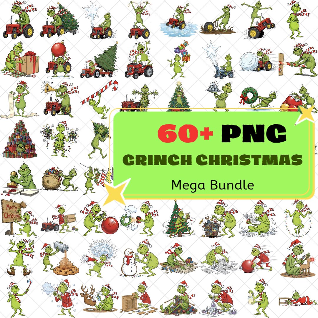Mega Bundle PNG Grinch Christmas | Grinch Png | Christmas Bundle ...