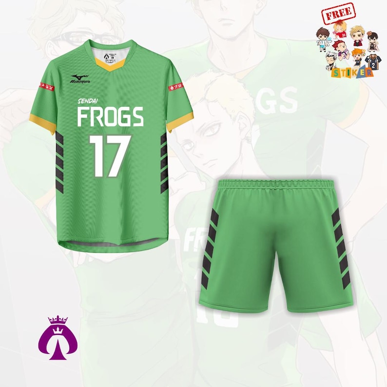 Custom Haikyuu Frog Team Volleyball Jersey – Tsukishima Cosplay ...