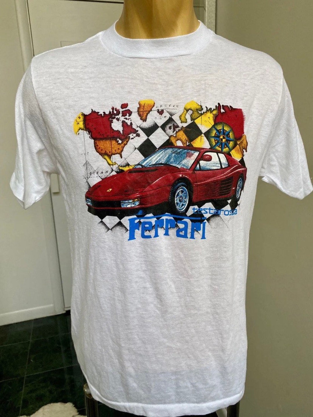 Vintage 1980s Red FERRARI TESTAROSSA Sports Race Car T-shirt Large - Etsy