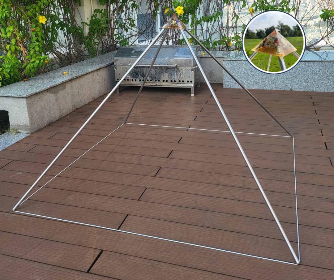 Meditation Aluminum Pyramid – Sacred Geometry Energy Tool With Natural ...