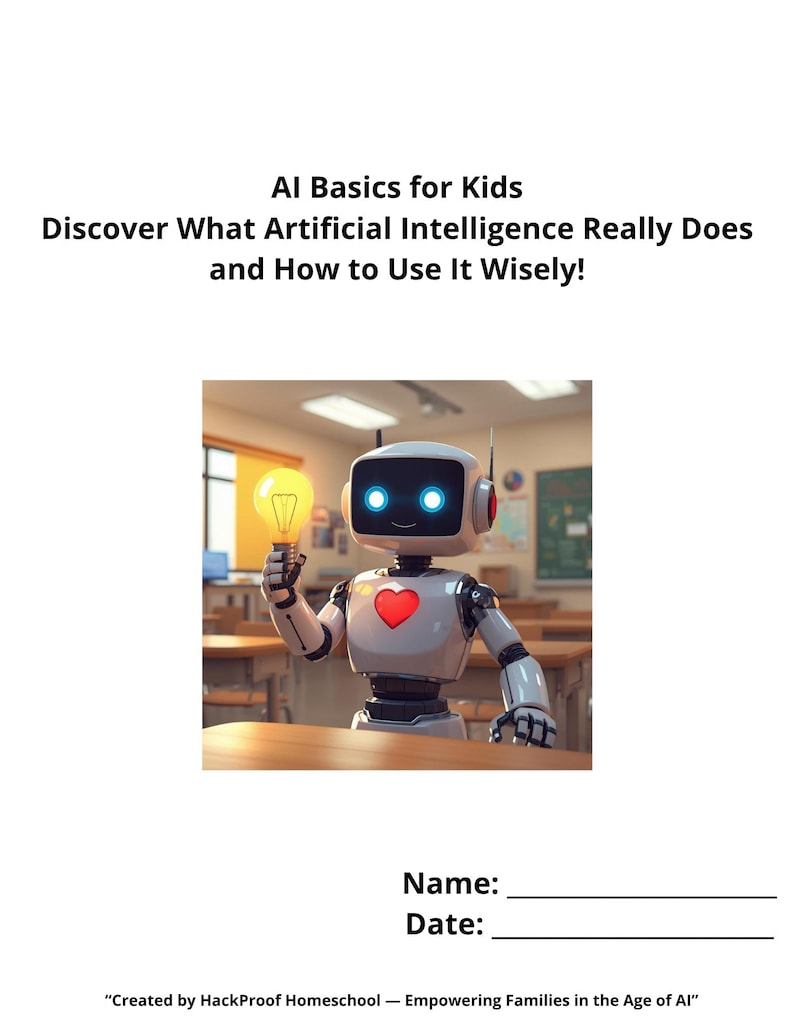 AI Basics for Kids Workbook | Printable STEM Activity Book | Teach ...