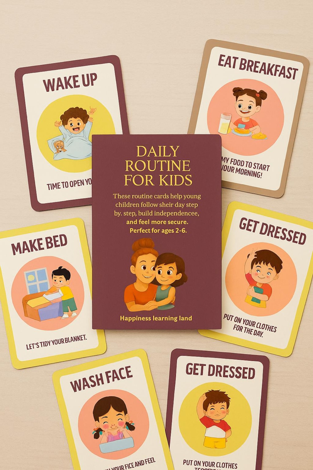 Daily Routine Cards for Kids • Visual Schedule • Toddler Routine Chart ...