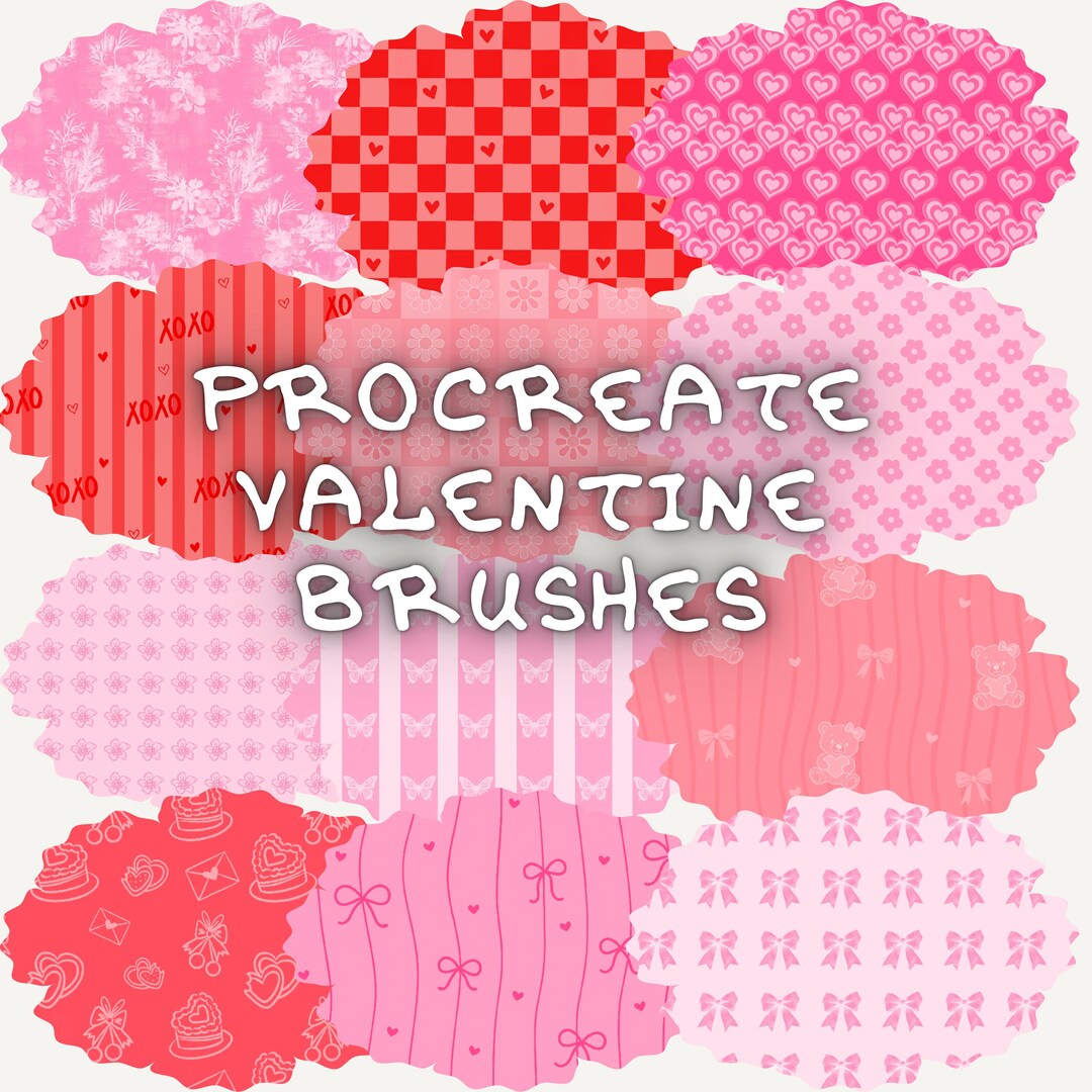 Valentine Procreate Brushes | Cute Pretty Procreate Stamps | Digital ...