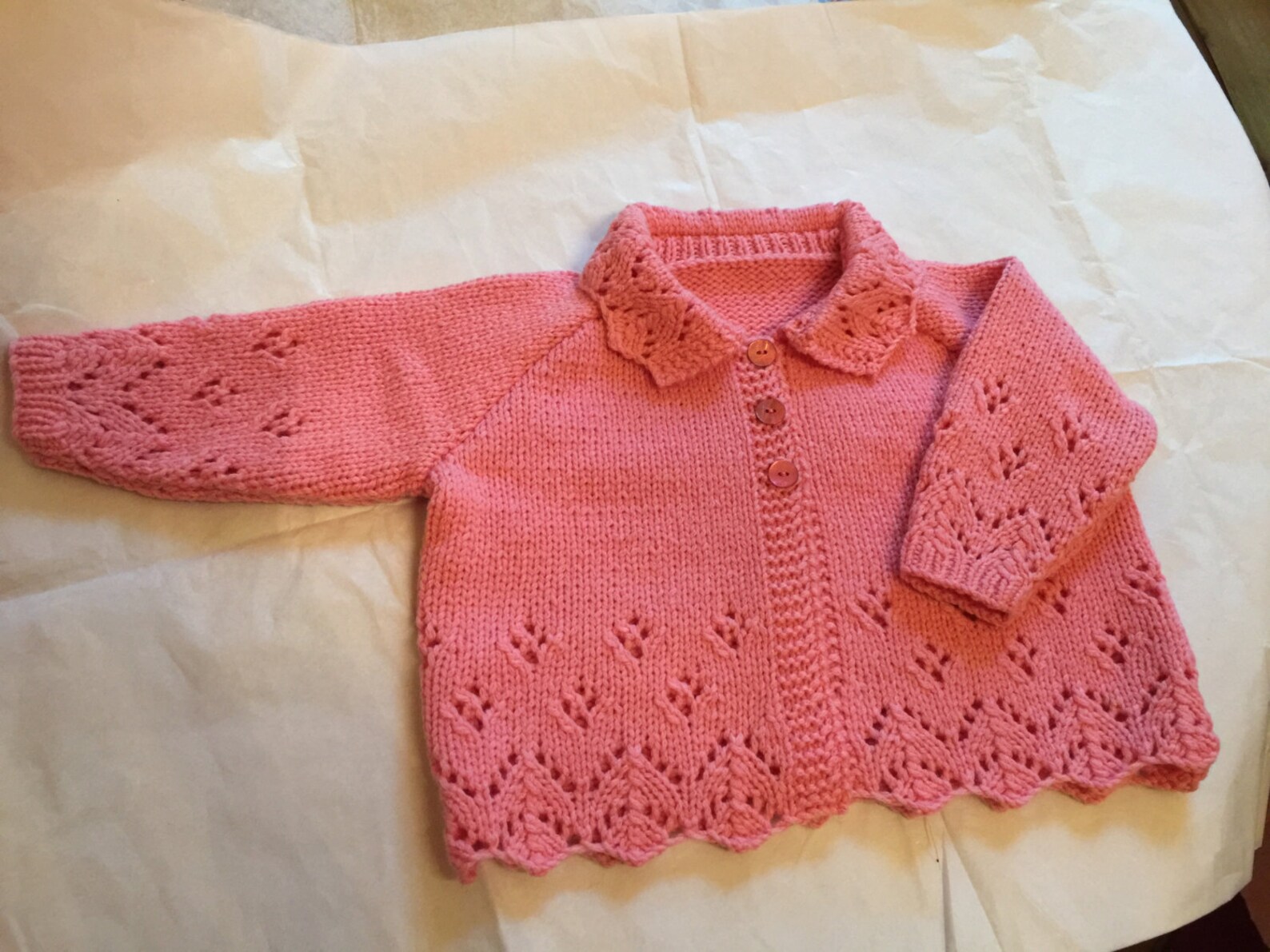Pink Scottish Hand Knit in 100% Cashmere Baby Collared Lace - Etsy