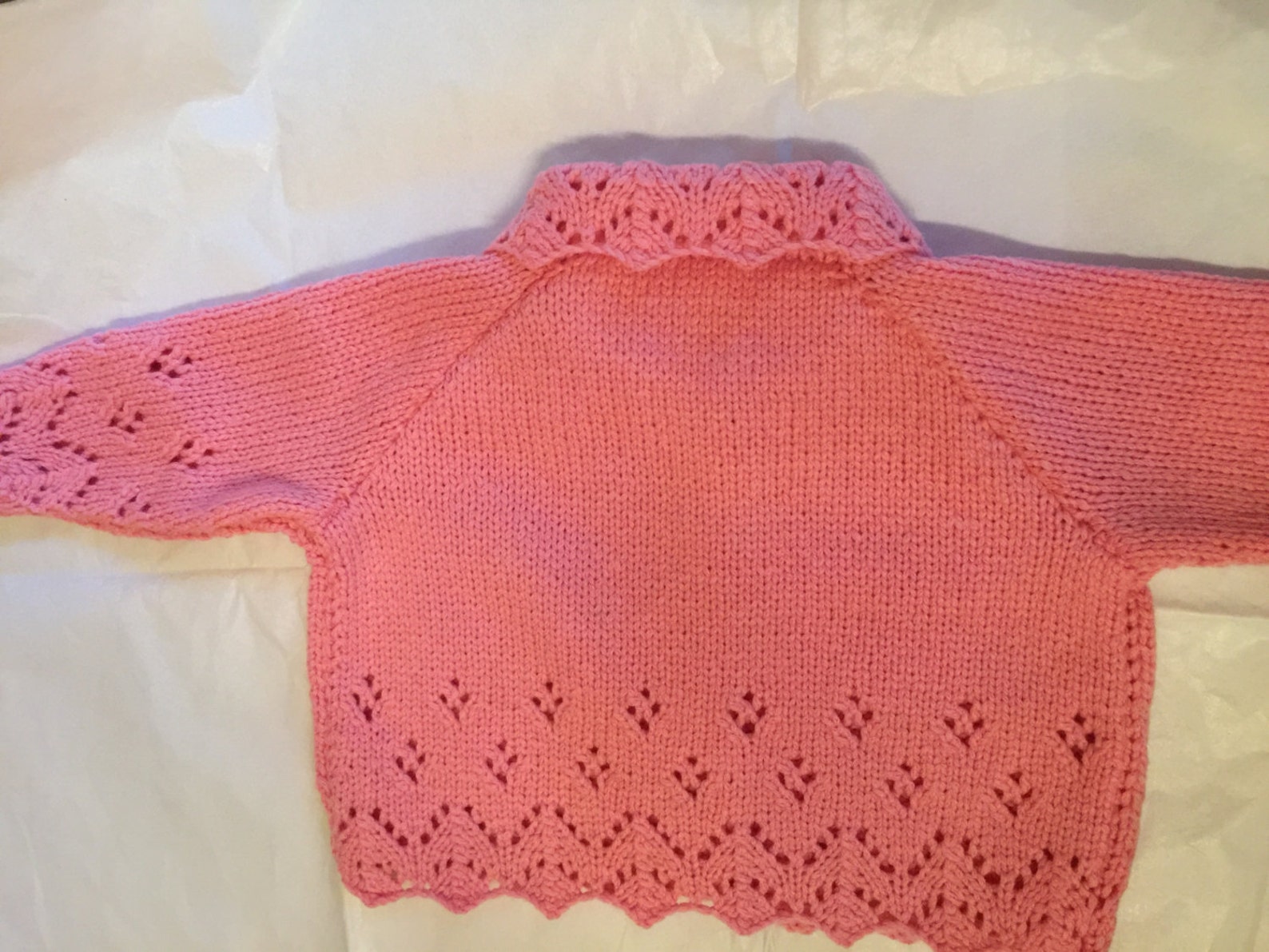 Pink Scottish Hand Knit in 100% Cashmere Baby Collared Lace - Etsy