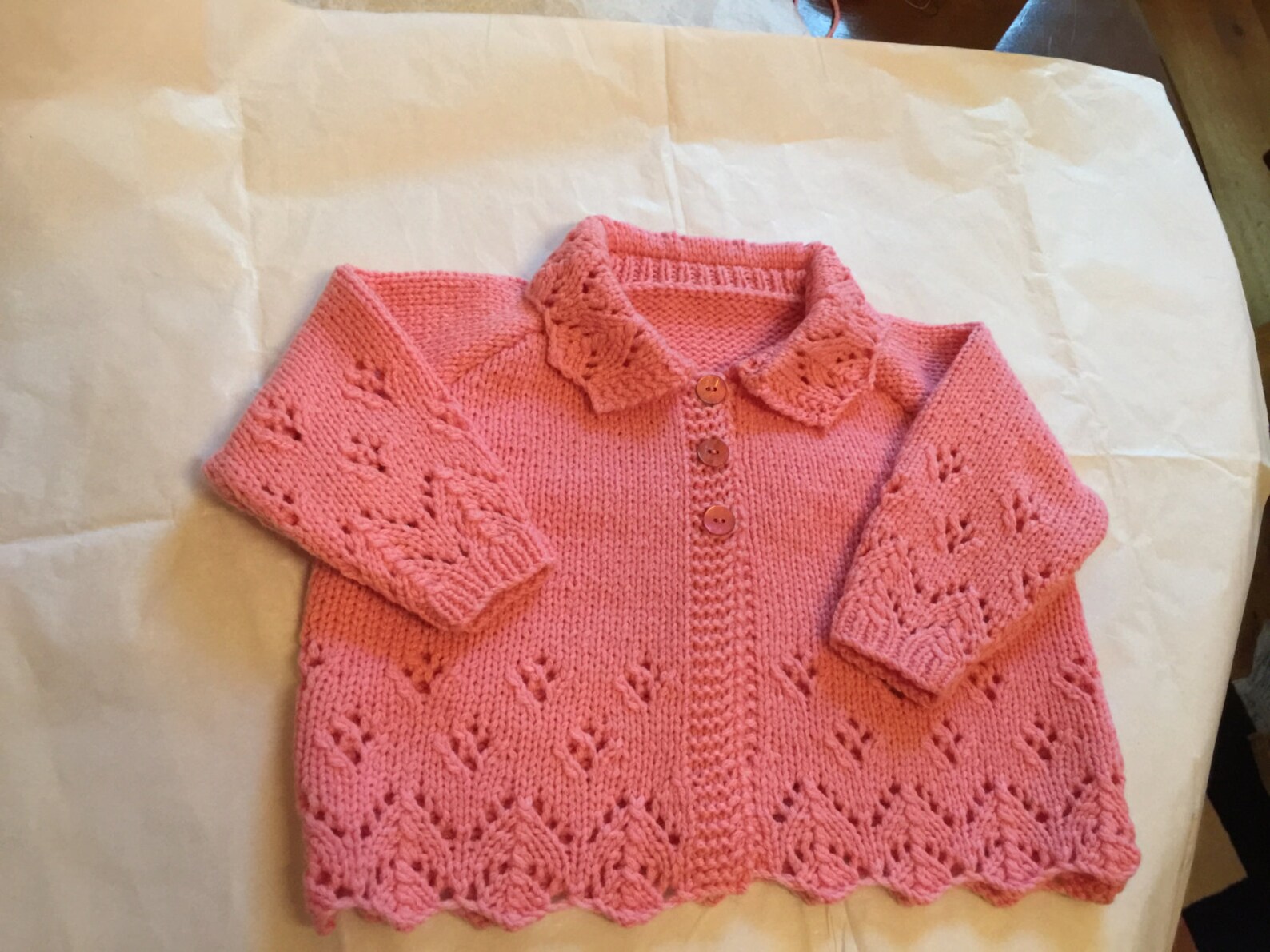 Pink Scottish Hand Knit in 100% Cashmere Baby Collared Lace - Etsy