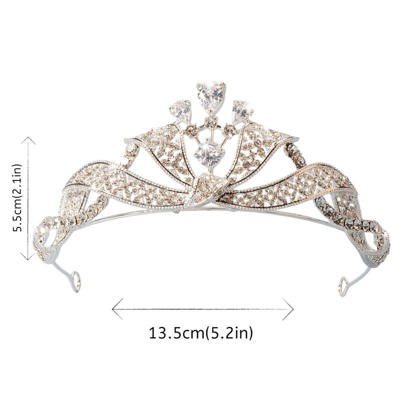 Vintage-inspired Crystal Tiara – Silver Filigree Princess Crown - Etsy