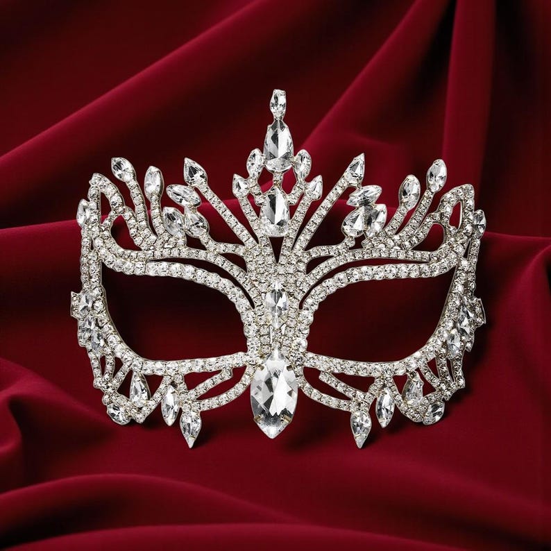 Crystal Rhinestone Masquerade Mask – Venetian Costume Mask - Etsy