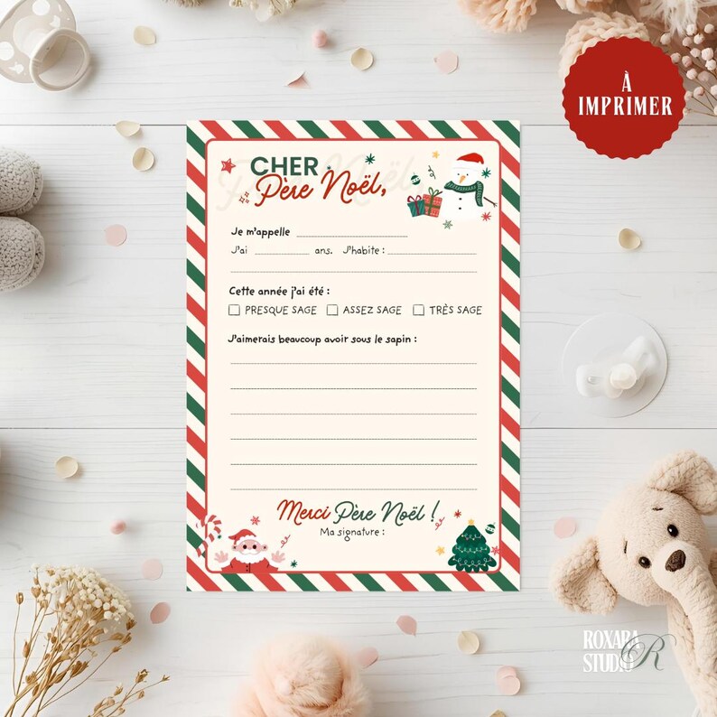 Lettre Au Père Noël Prête à Imprimer – Activité Ludique Et Festive ...