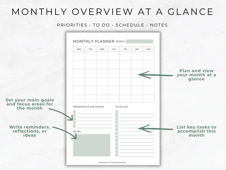 Printable Planner Bundle – Daily, Weekly & Monthly | A4, A5, Letter ...