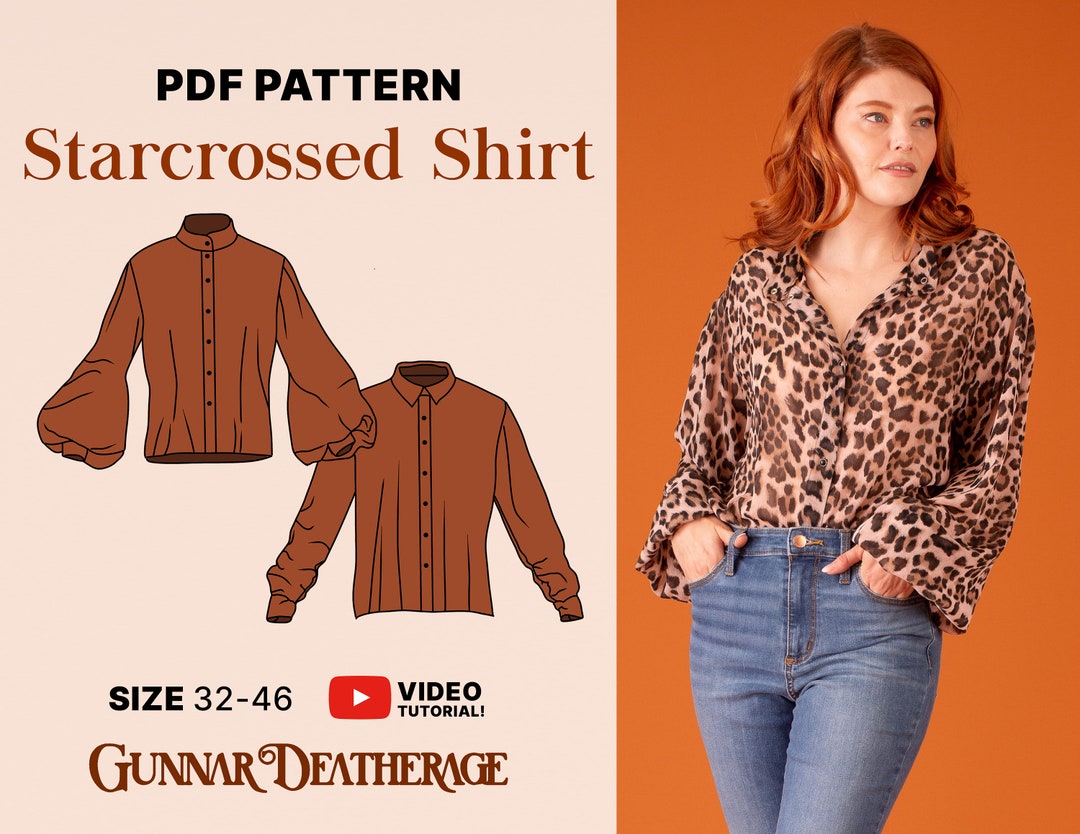 Button Down Fashion Shirt Sewing Pattern | INSTANT DOWNLOAD | Bishop ...