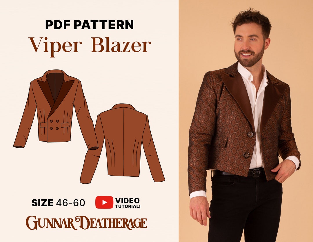 Fashion Crop Blazer Sewing Pattern| Bolero Suit Jacket | Unisex ...