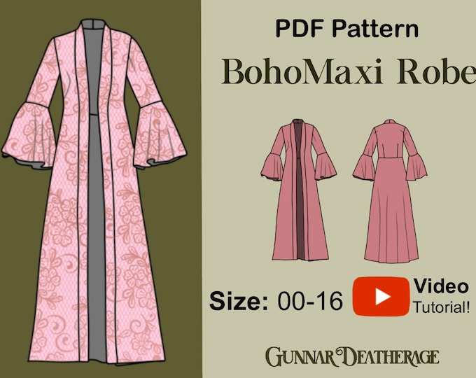 Maxi Duster Wrap Pattern | INSTANT DOWNLOAD | Kimono | PDF Sewing ...